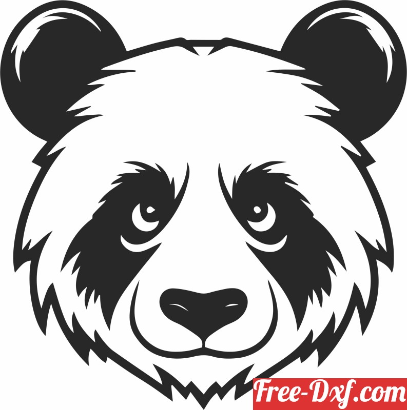 Download Panda face cliparts dxf jJknf High quality free