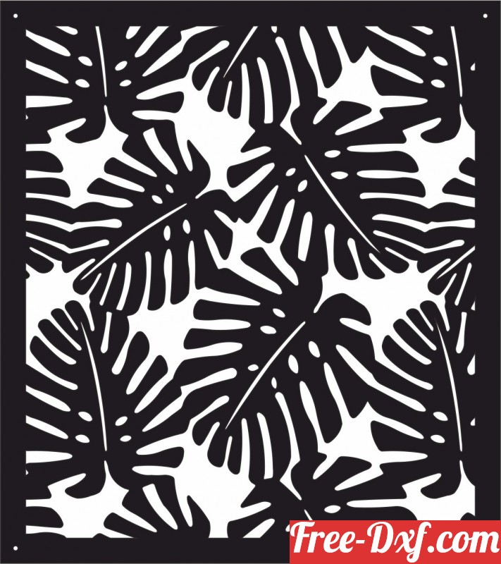 Download decorative leaves panel screen pattern partition dxf jLl