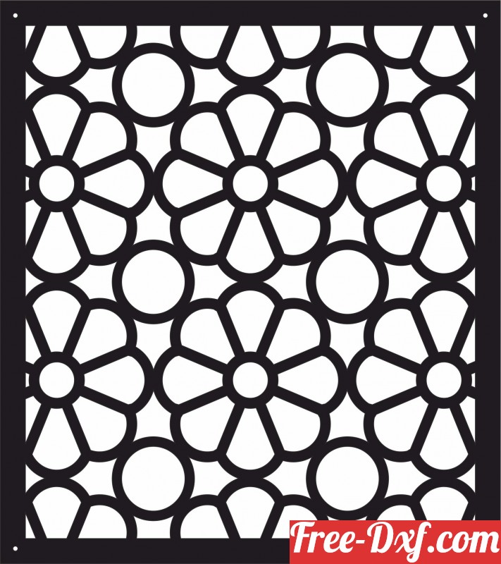 Download decorative panel floral screen pattern art dxf jdgnN Hig