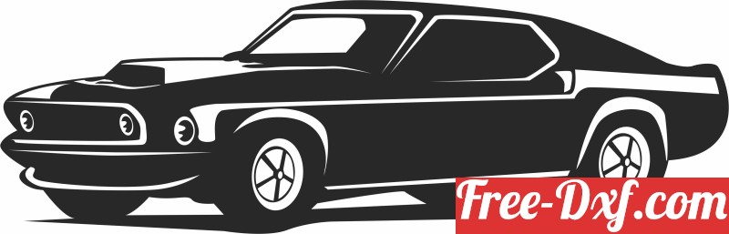 Download Ford Mustang silhouette dxf kASMB High quality free