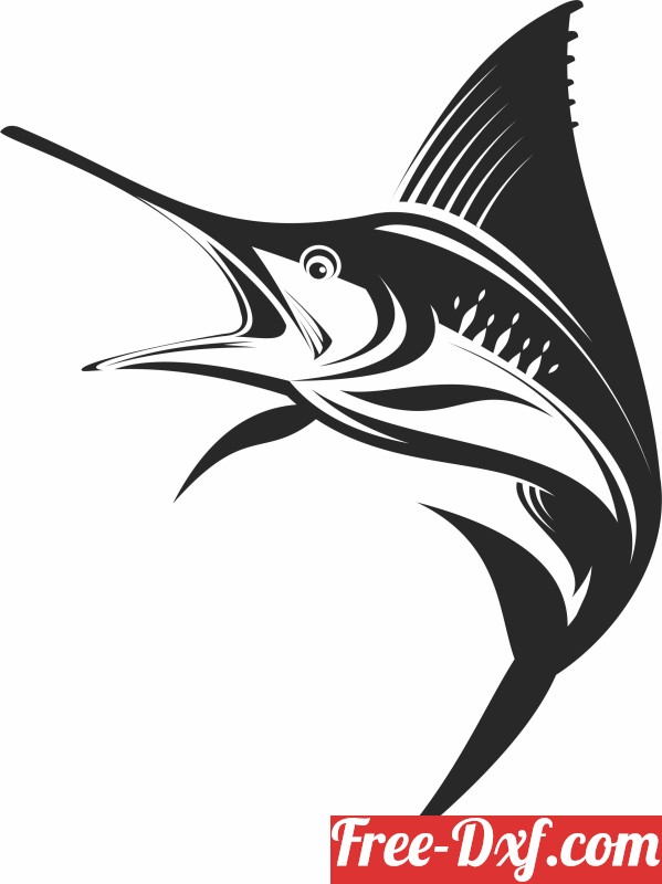 Download Marlin fish cliparts kEr9q High quality free Dxf files,