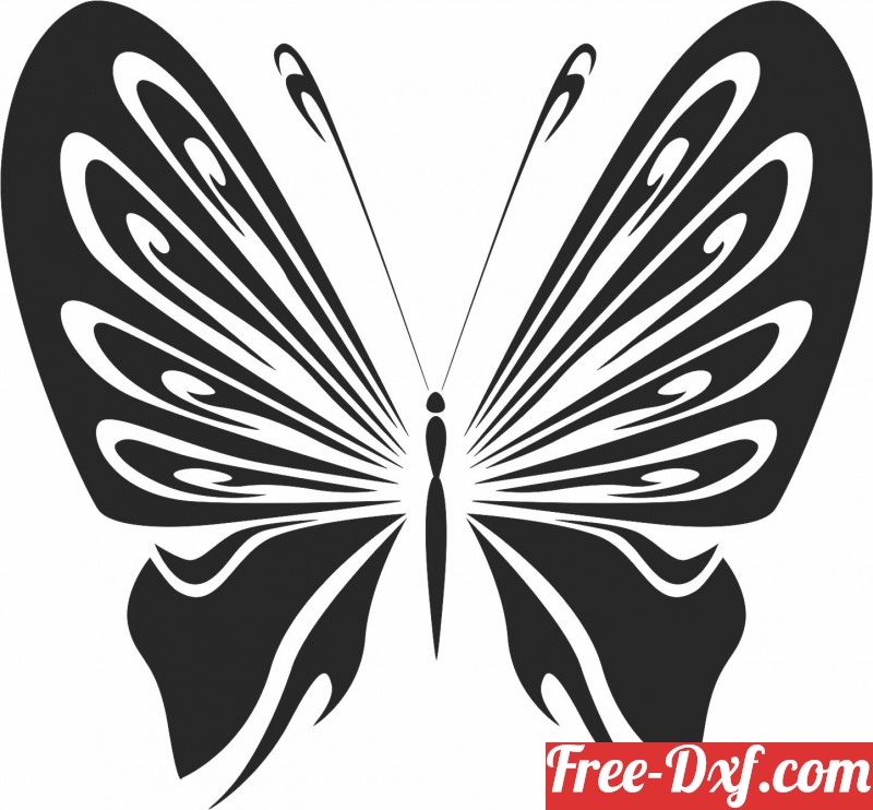 Download Butterfly clipart floral kM79s High quality free Dxf fil