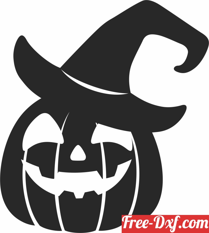 Download Halloween pumpkin with hat kVdhc High quality free Dxf f