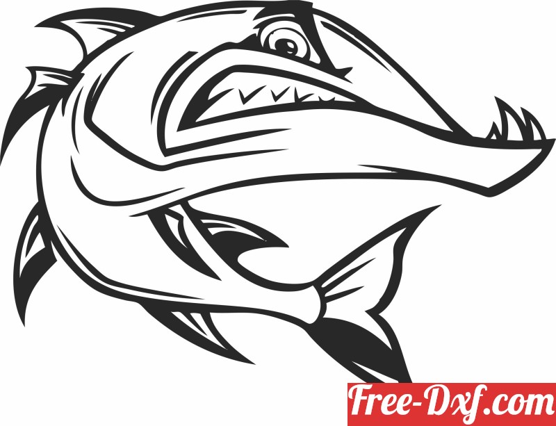 Download barracudas clipart fish kd089 High quality free Dxf file