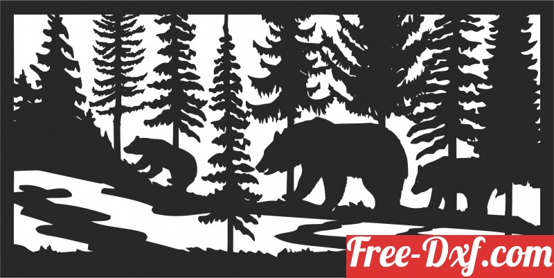 Download bears forest scene wall decor kqM4a High quality free Dx