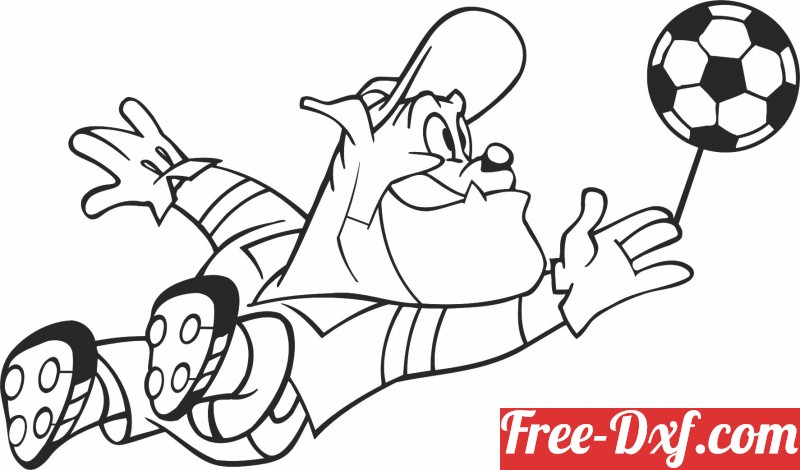 Download Cartoon Dog Football soccer goal keeper l8JLd High quali