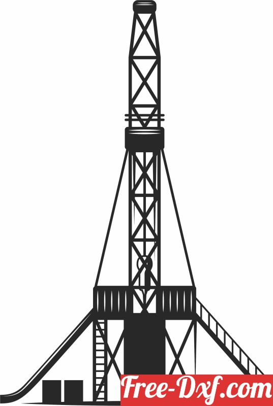 Download oil rig silhouette dxf lAD9r High quality free