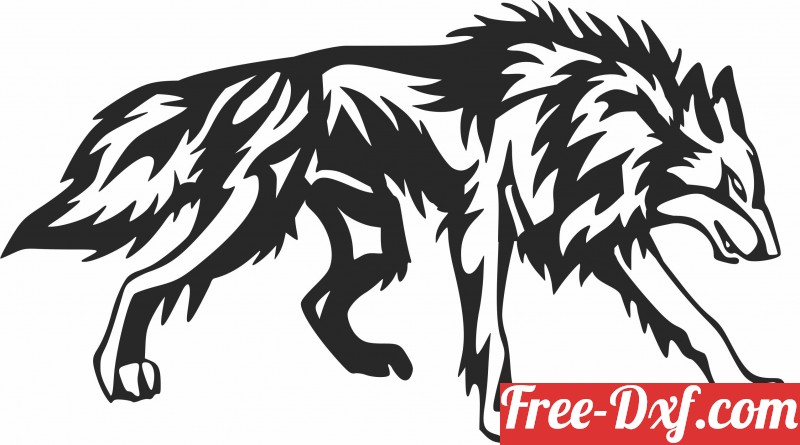 Download wolf silhouette clipart lAooH High quality free Dxf file