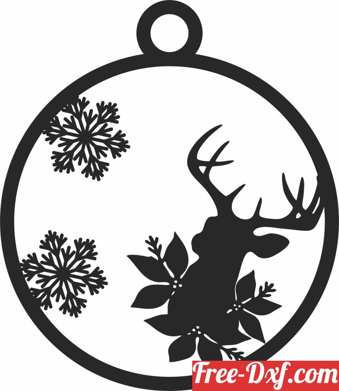 Download deer Christmas ornaments lAqRv High quality free Dxf fil