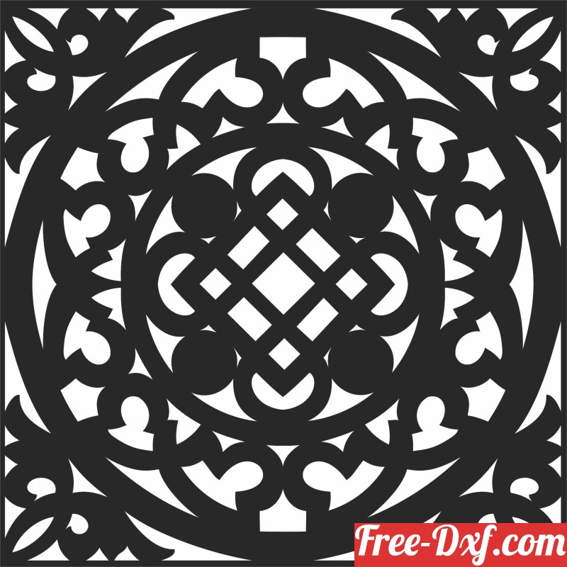 Download decorative pattern square wall panel dxf lHzwF High qual