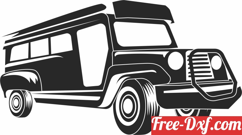 Download Jeepney bus lIMLT High quality free Dxf files, Svg, Cdr