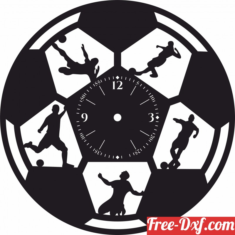 Download Soccer Wall Clock footbal dxf lMiC3 High quality free