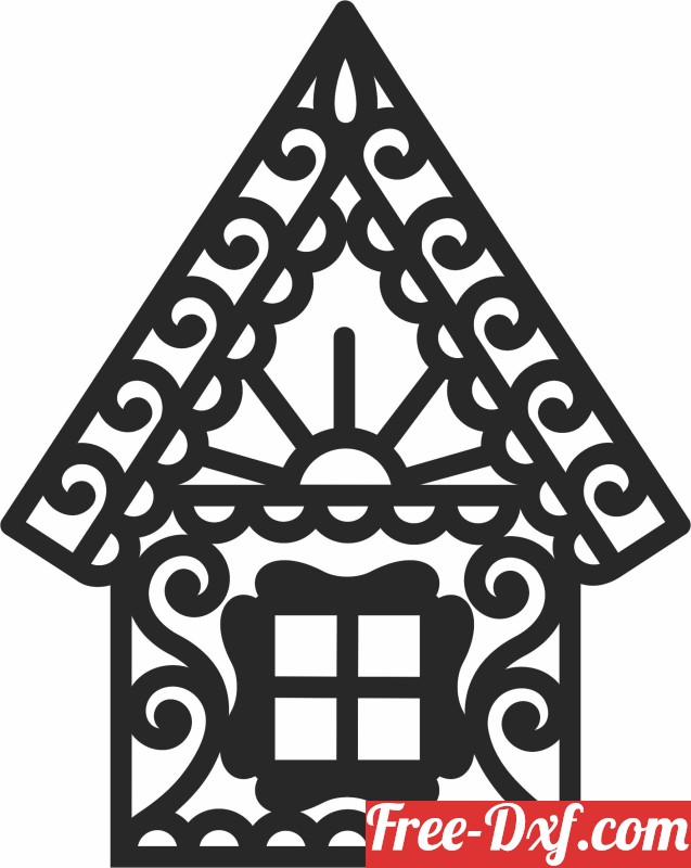 Download christmas house clipart la7Bq High quality free Dxf file