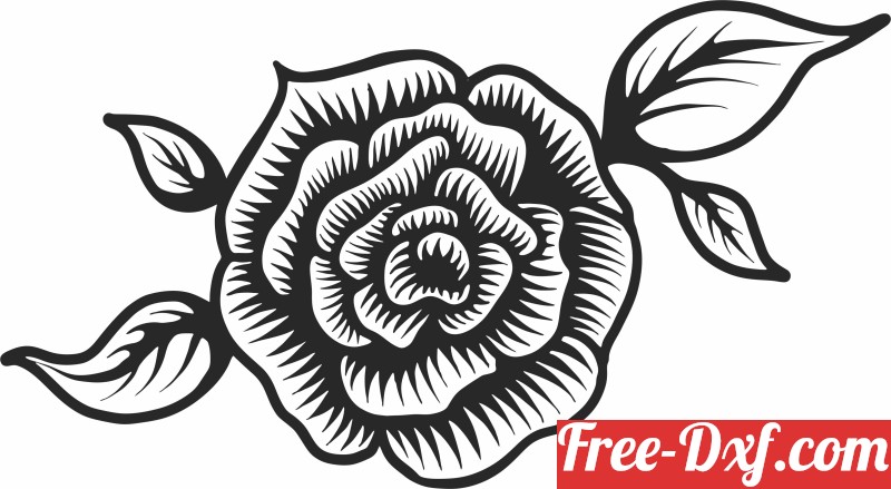 Download beautiful rose flower lylEP High quality free Dxf files,
