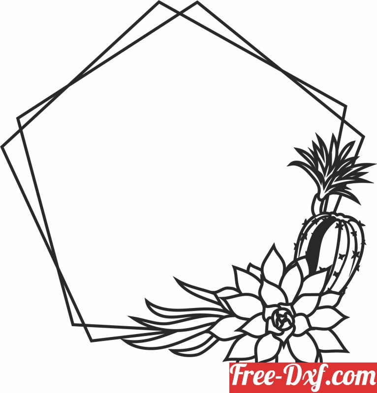 Download hexagon floral frame wall art m4LWo High quality free Dx