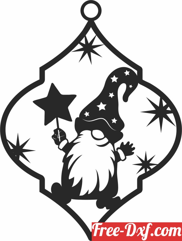 Download gnome christmas ornament m8DxQ High quality free Dxf fil