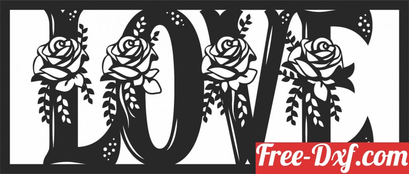 Download love floral panel mOr0B High quality free Dxf files, Svg