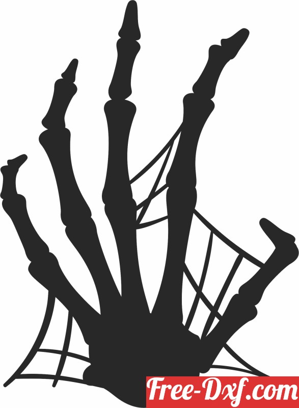 Download Skeleton Hand with spider web svg mYNQc High quality fre