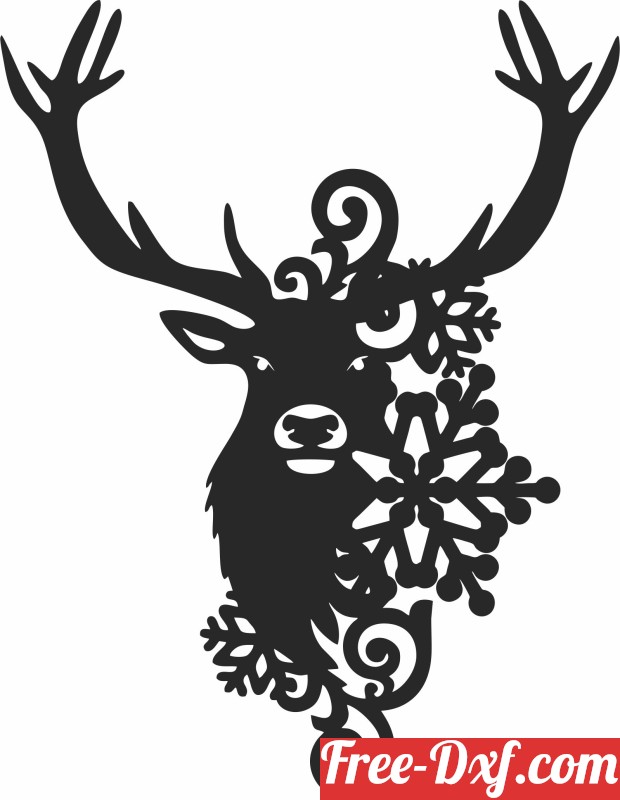 Download Christmas elk dxf mm3Ck High quality free