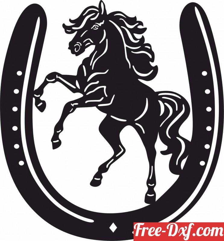 Download horseshoe horse sign dxf mskZW High quality free