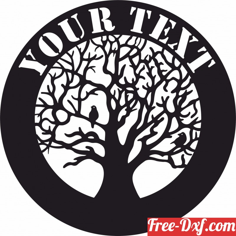 Download Tree of life Monogram wall art decor with name dxf n1Uei