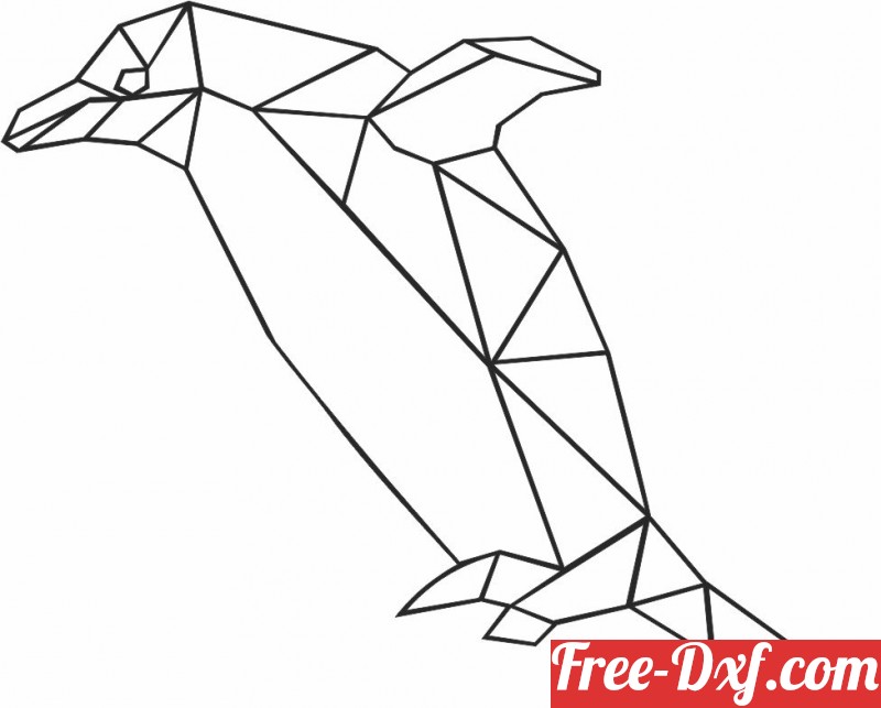 Download Geometric Polygon penguin n556M High quality free Dxf fi