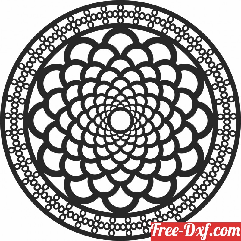 Download Mandala wall art n71Gm High quality free Dxf files, Svg,