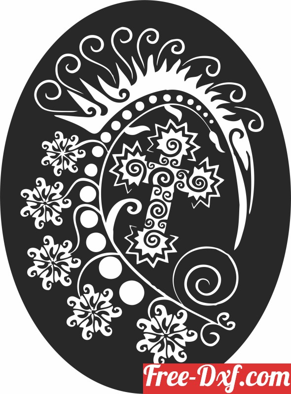 Download cross floral wall design nCcc8 High quality free Dxf fil