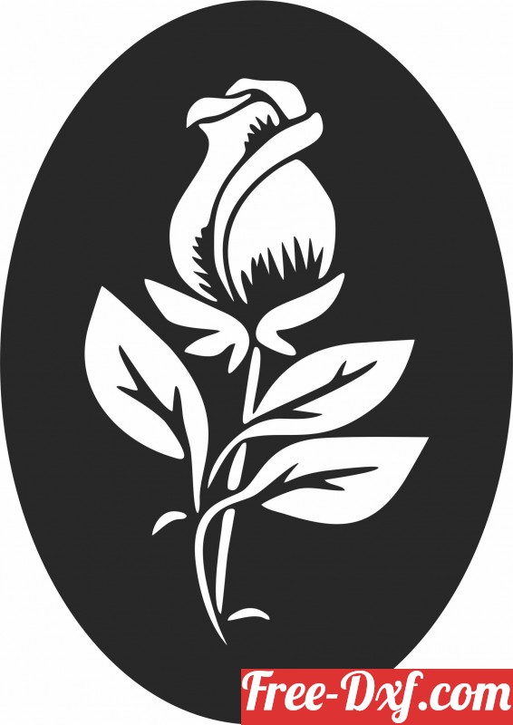 Download Rose wall decor dxf nhhan High quality free