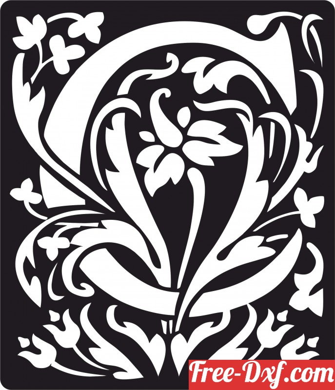 Download Personalized Monogram Initial Letter C Floral Artwork o1