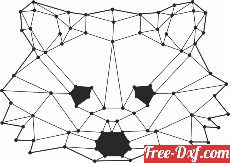 Download Geometric Polygon fox Head o8oSR High quality free Dxf f