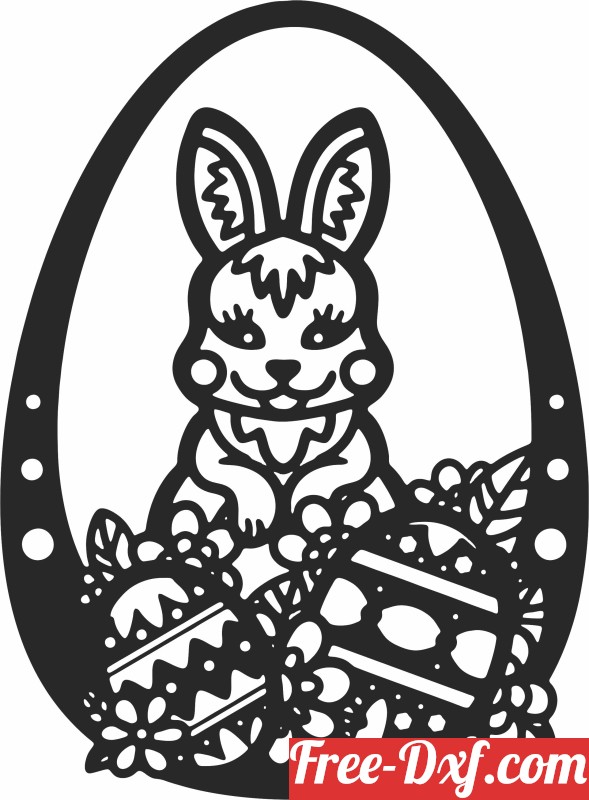 Download Easter Bunny art o9nE0 High quality free Dxf files, Svg,
