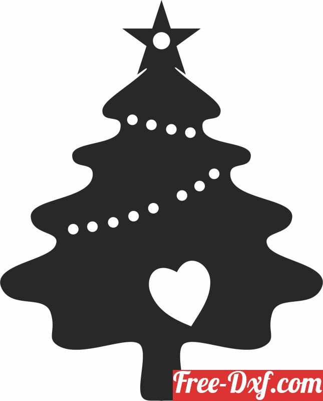 Download christmas tree with heart oG7Gs High quality free Dxf fi