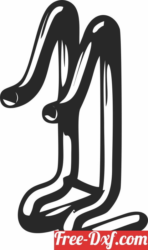 Download 1 split monogram numbers oGFCS High quality free Dxf fil