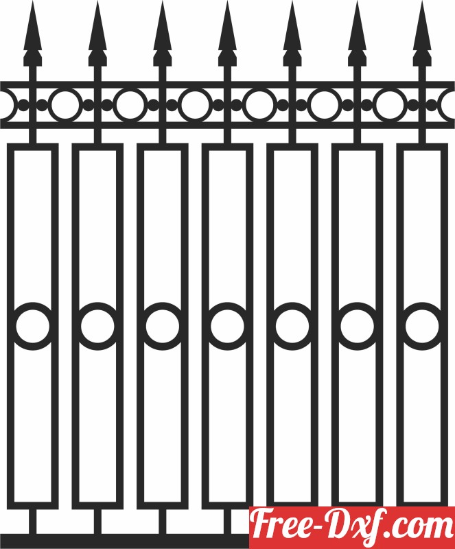 Download decorative fence gate oLner High quality free Dxf files,