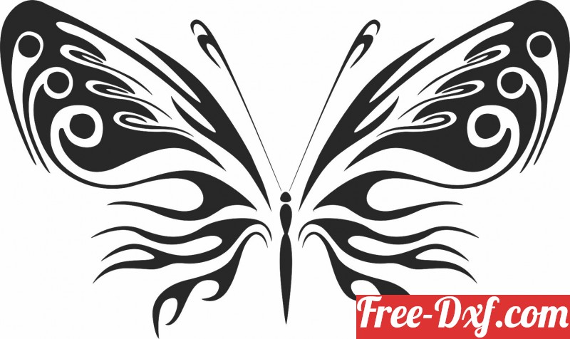 Download Butterfly clipart floral oLykk High quality free Dxf fil