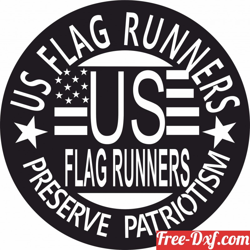Download US Flag Runners logo oWjfv High quality free Dxf files,