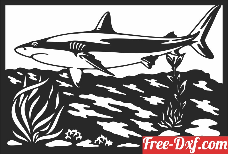 Download Shark wildlife scene cliparts cdr oZb5a High quality fre