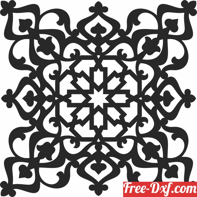 Download flower wall Pattern ots8M High quality free Dxf files, S