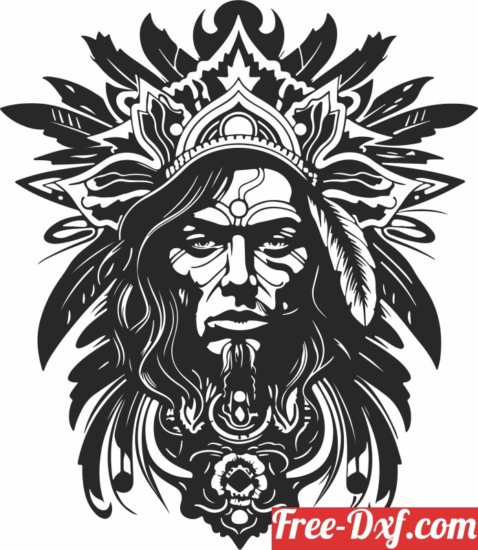 Download Indian Chief clipart pNUMC High quality free Dxf files,