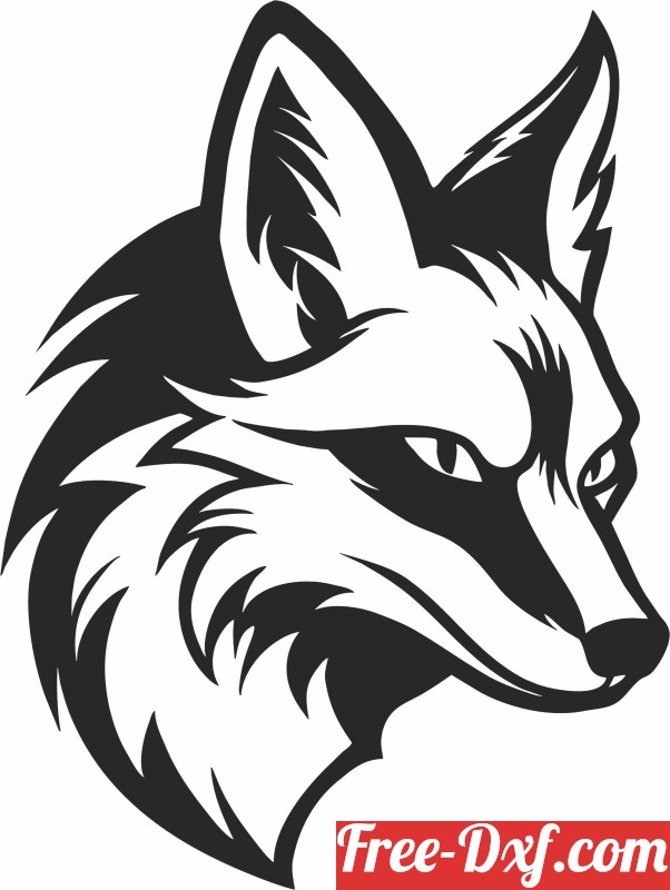 Download Fox face art ppk38 High quality free Dxf files, Svg, Cdr