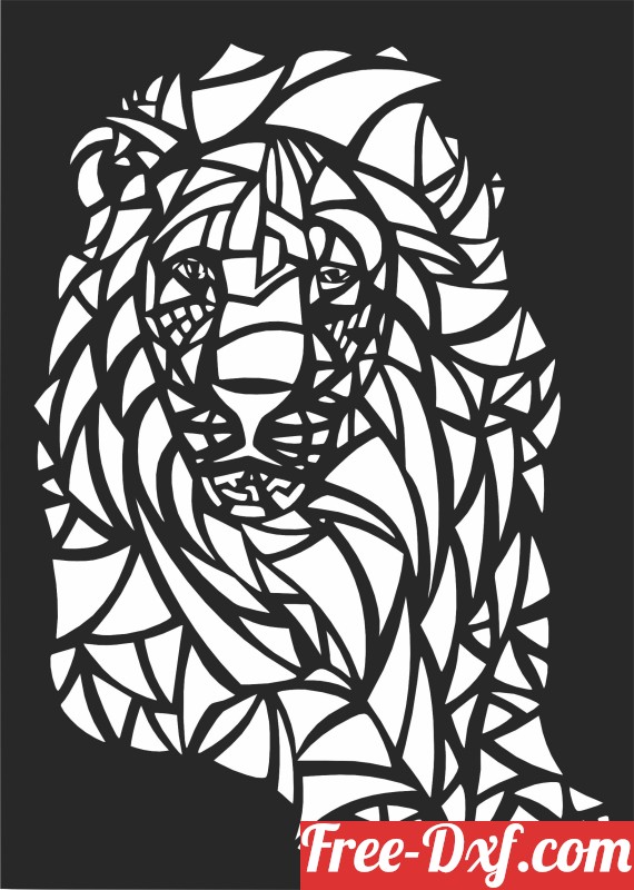 Download lion wall arts q6OHM High quality free Dxf files, Svg, C