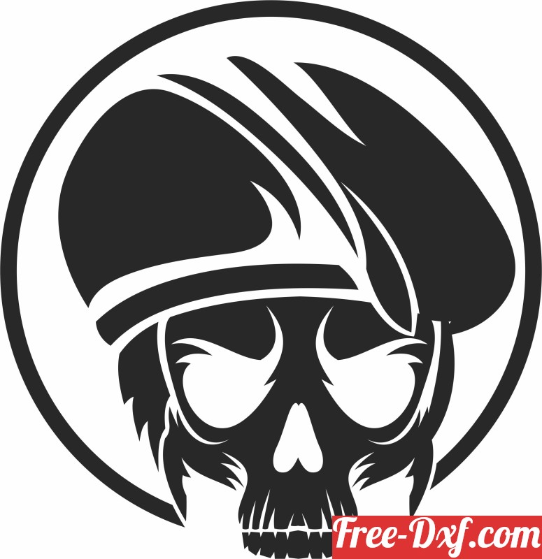 Download Skull soldier art qI5HH High quality free Dxf files, Svg