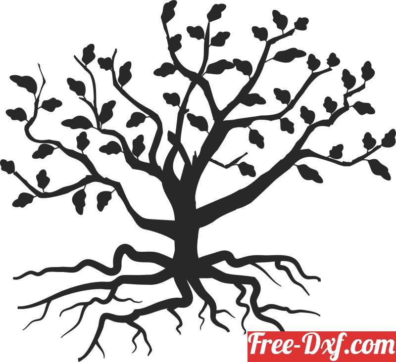 Download tree with leaves and roots dxf qPWQz High quality free