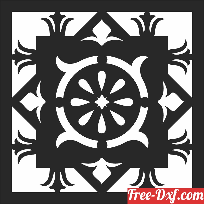 Download decorative pattern square wall panel dxf qdojB High qual