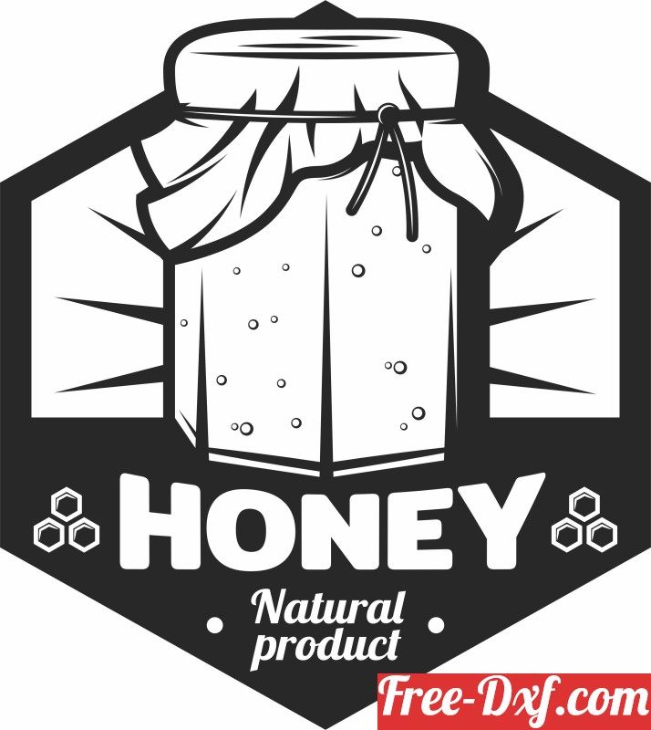 Download Bee Honey jar logo qi8JN High quality free Dxf files, Sv