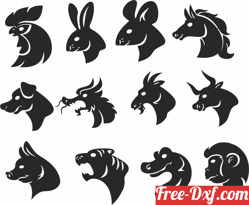 Download animals faces rCnMn High quality free Dxf files, Svg, Cd