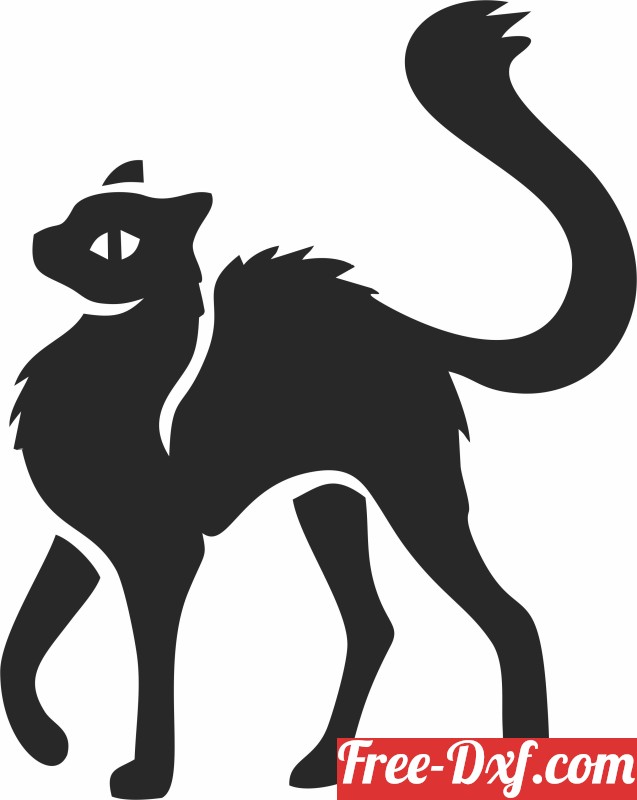 Download Halloween cat clipart rJgHi High quality free Dxf files,
