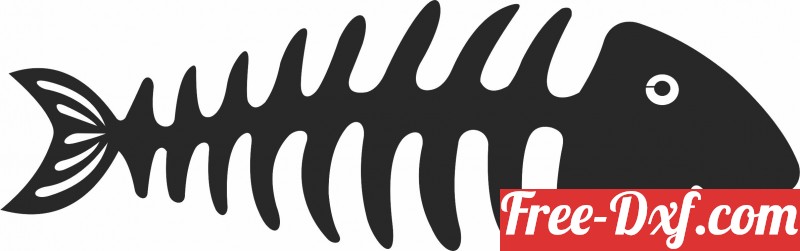 Download Silhouette fish bone wall decor fish clipart dxf rL280 H