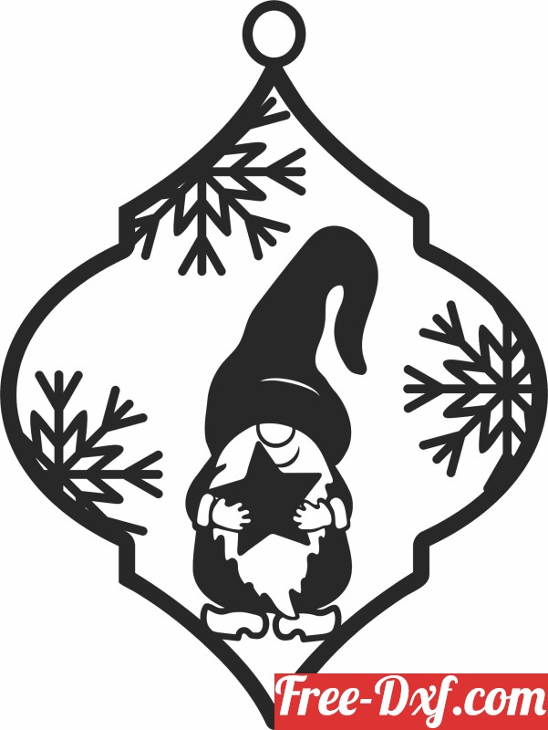 Download gnome christmas ornament rVNtF High quality free Dxf fil